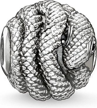 Thomas Sabo Thomas Sabo Damen Herren-Bead Schlange Karma Beads 925 Sterling Silber geschwärzt Zirkonia schwarz K0066-051-11
