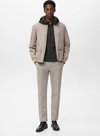 Mango Packbare, wasserdichte Bomberjacke eisgrau - Herren - XL - MANGO MAN