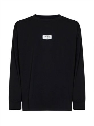 Maison Margiela Numeric-Embroidered Cotton Sweatshirt - Black