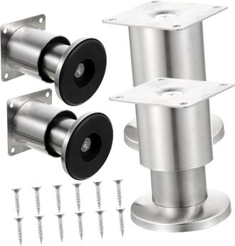 NUOBESTY 4 Stück Verstellbare Möbelfüße Teiliges Stabile Sofabeine für Couch Schrank und Tv Möbel Rostfrei Höhenverstellbar Modern und Langlebig