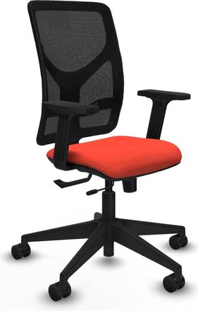 Piqueras y Crespo B&uuml;rostuhl mit 2D-Armlehnen, ausgestattet mit Syncro/Traslack und Schneideschaum, mit Rollen von 65 mm, Nylon, Schwarz/Dunkelorange