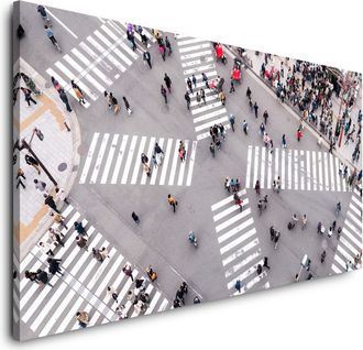 Paul Sinus Art japanische Stra&szlig;en 120x 60cm Panorama Leinwand Bild XXL Format Wandbilder Wohnzimmer Wohnung Deko Kunstdrucke