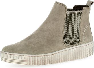 Gabor Stiefeletten Damen - Chelsea Boots Stiefel Damen Schmaler Schaft - Kalt gef&uuml;ttert, Sportliche Sohle, Wechselfu&szlig;bett - Salbei 10