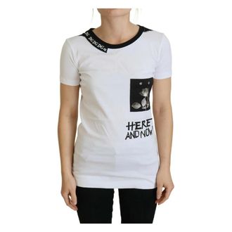 Dolce & Gabbana Femme, Tops, Blanc, Taille: 32 FR T-shirt ras du cou