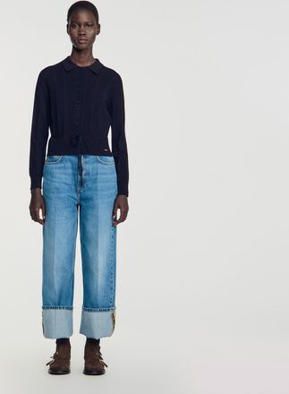 Sandro Cardigan en maille pointelle