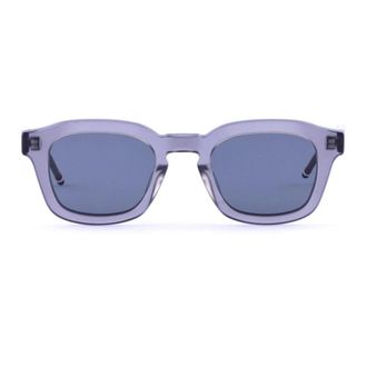 Thom Browne Graue Satin Kristall Rechteckige Sonnenbrille - - Accessories - Herren - Grau - ONE SIZE