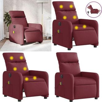 vidaXL Massagesessel Elektrisch Weinrot Stoff - Massage Stuhl - Elektrischer Massagesessel - Entspannungsstuhl - Fernsehsessel - Relaxsessel - Home & Living