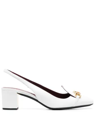 Valentino Garavani escarpins en cuir &agrave; bride arri&egrave;re - Blanc