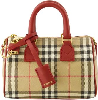 Burberry Femme, Sacs, Beige, Taille: ONE Size Mini Sac Bowling Check