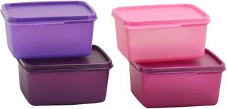Tupperware Keep Tab Plastic Container Set, 500ml, Set of 4, Multicolour (TUP_B01AXR1M88)