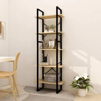 vidaXL Biblioth&egrave;que avec 5 concepts modernes en bois et en m&eacute;tal 60x30x175cm diff&eacute;rentes couleurs Couleur : brun clair