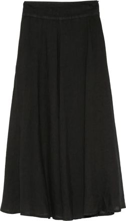 120% Lino Femme, Jupes, Noir, Taille: 36 FR Long Linen Skirt