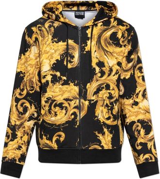 Versace Jeans Couture Homme, Sweatshirts et sweats &agrave; capuche, Jaune, Taille: XL Barocco Print SweaT-shirt