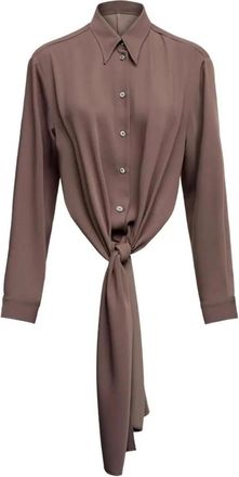 Maison Margiela Asymmetric Knot Shirt - Femme - Blouses et Chemises - Brun - Taille: 40 FR