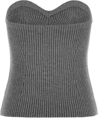 Jil Sander Womens Gray Virgin Wool Blouse