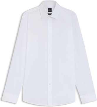 BOSS Herren H-HANK-TUX1-DC-224 Slim-Fit Smokinghemd aus bügelleichter Stretch-Baumwolle Weiß 40