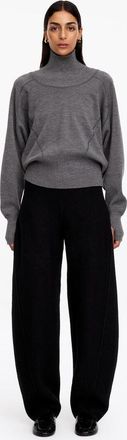 Arket Hose Aus Wollwalk -Schwarz