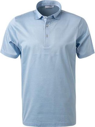 Gran Sasso Herren Polo-Shirt blau Baumwoll-Jersey