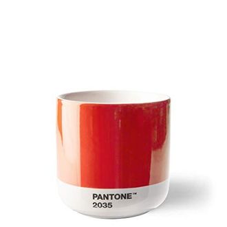 Copenhagen Design Pantone doppelwandiger Porzellan-Thermobecher Cortado, ohne Henkel, 190ml, 2035, Red 2035