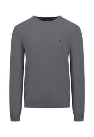 Fynch-Hatton Pullover aus Merino-Kaschmir und Rundhalsausschnitt Steel / 3XL