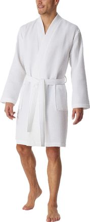 Schiesser Herren Waffelpique 100 Cm Länge - Bio Baumwolle Bademantel, Weiss_178401, S EU