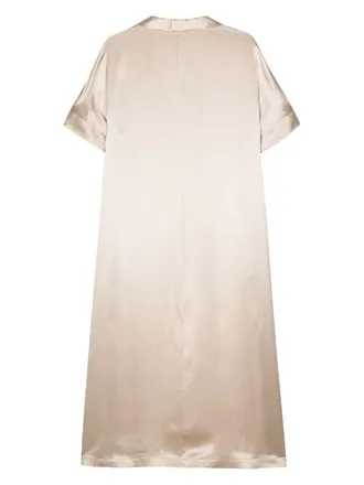 Eleventy Womens Satin Silk Midi Dress Beige Ss24 W