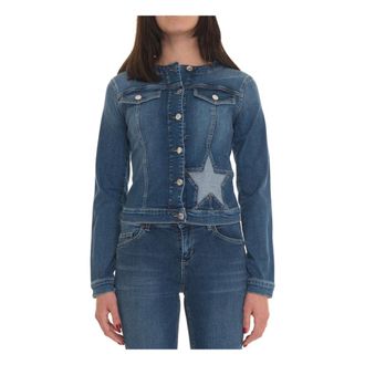 Liu Jo Denim Harrington Jacke mit Tasche - - Jackets - Damen - Blau - M