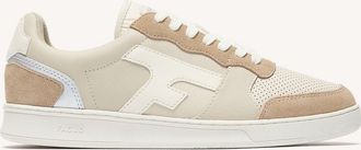 Faguo Baskets cr&egrave;me et argent&eacute; cuir