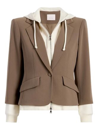 Cinq à Sept blazer boutonné à capuche - Marron