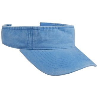 LIPODO Washed Cotton Visor Damen Herren Gr&ouml;&szlig;enverstellbar mit Klettverschluss 100% Baumwolle Fr&uuml;hjahr Sommer blau One Size