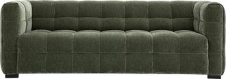 Miliboo Design-Sofa, 3-Sitzer, Velours-Effekt, Gr&uuml;n, Khaki Corto