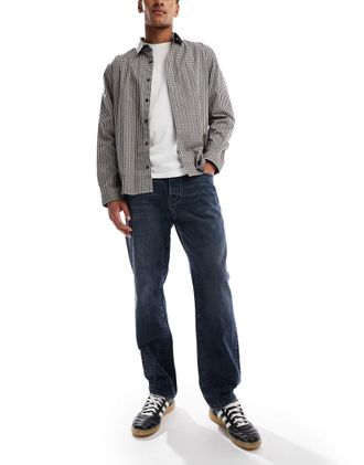 Only & Sons Edge - Jean droit - Noir bleu délavé-Bleu marine