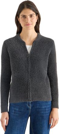 Cecil Jacquard Cardigan mit Zipper Black XXL