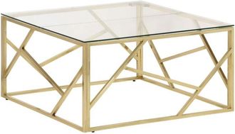 vidaXL Couchtisch Golden Edelstahl und Hartglas Vidaxl