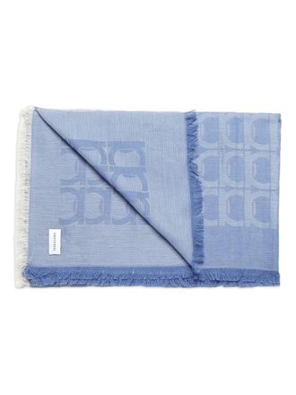 Ferragamo écharpe à motif Gancini - Bleu