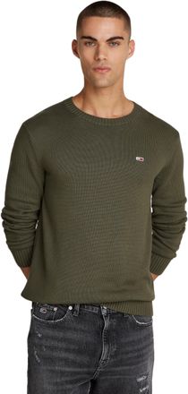 Tommy Jeans Herren Pullover Slim Fit Crew Neck Sweater Strickpullover, Gr&uuml;n (Fatigue Green), XL