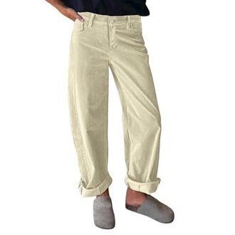 Generic Pantalon en velours côtelé pour femme - Coupe droite - Taille haute - Décontracté - Léger et respirant - Pantalon en velours côtelé confortable - Pant