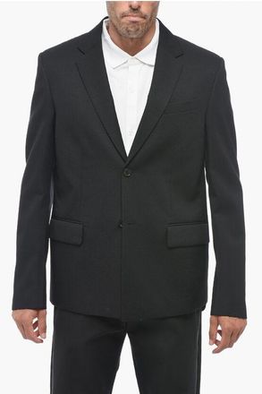 Off-white Virgin Wool Blazer with Flap Pockets size 50