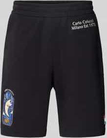 Carlo Colucci Sweatshorts mit Label-Print