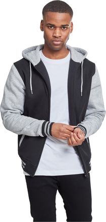 Urban Classics Herren Kapuzenpullover 2-Tone Zip Hoody, zweifarbiger Zip Hoodie für Männer, Regular Fi, Blk/Gry, XXL