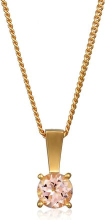 Elli Halskette - Halskette Solit&auml;r Morganit Edelstein 925 Silber ve - Gr. unisize - in Gold - f&uuml;r Damen