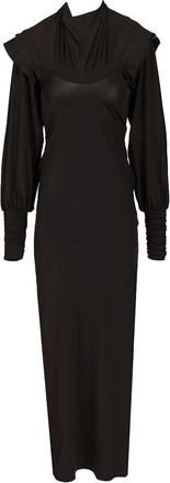 Rotate Robe Au Genou - Noir