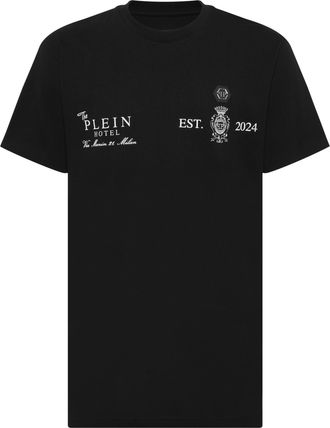 Philipp Plein Embroidered Round Neck T-Shirt Plein Hotel