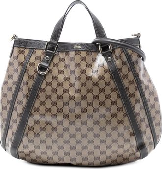Gucci Hobo Bags - GG Crystal Abbey D Ring Convertible Tote - Gr. unisize - in Braun - f&uuml;r Damen