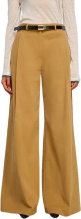 Semicouture Gabardine Weite Hose - - Trousers - Damen - Braun - M