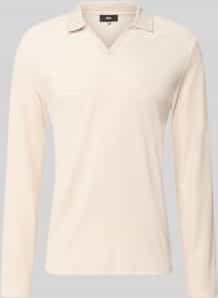 Cinque Longsleeve mit Polokragen und V-Ausschnitt Modell BOLL