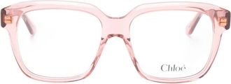 Chloé Brille mit eckigem Gestell - Rosa