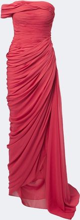 Oscar De La Renta Off-Shoulder Robe aus Seidengeorgette