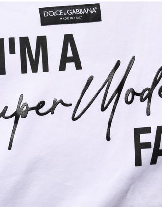 Dolce & Gabbana Super Model Fan Print T-Shirt - White