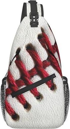 Generic Sacoche Tactique Balle de sport &agrave; lacets et coutures de baseball Antivol Sac &agrave; Bandouli&egrave;re Durable Crossbody Bag pour Voyage Randonn&eacute;e Camping